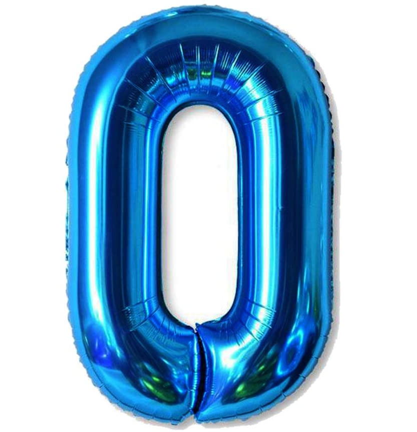 Blue Jumbo Number Foil Balloon - 0 – WayUp Balloons
